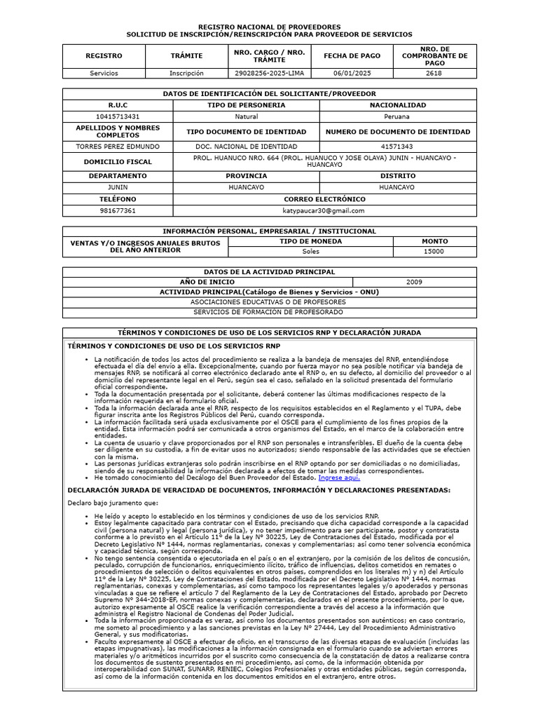 RNP - Vista de Datos Completos | PDF | Documento de identidad | Gobierno