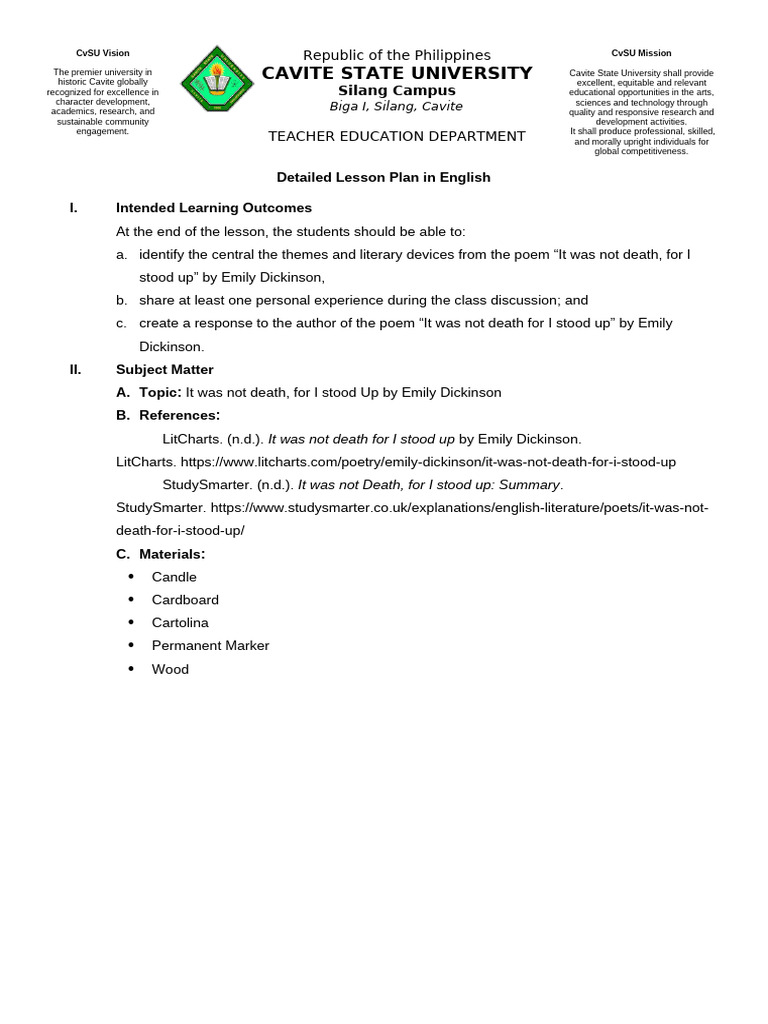 It_was_not_death_for_I_stood_up-DLP | PDF | Emily Dickinson | Poetry