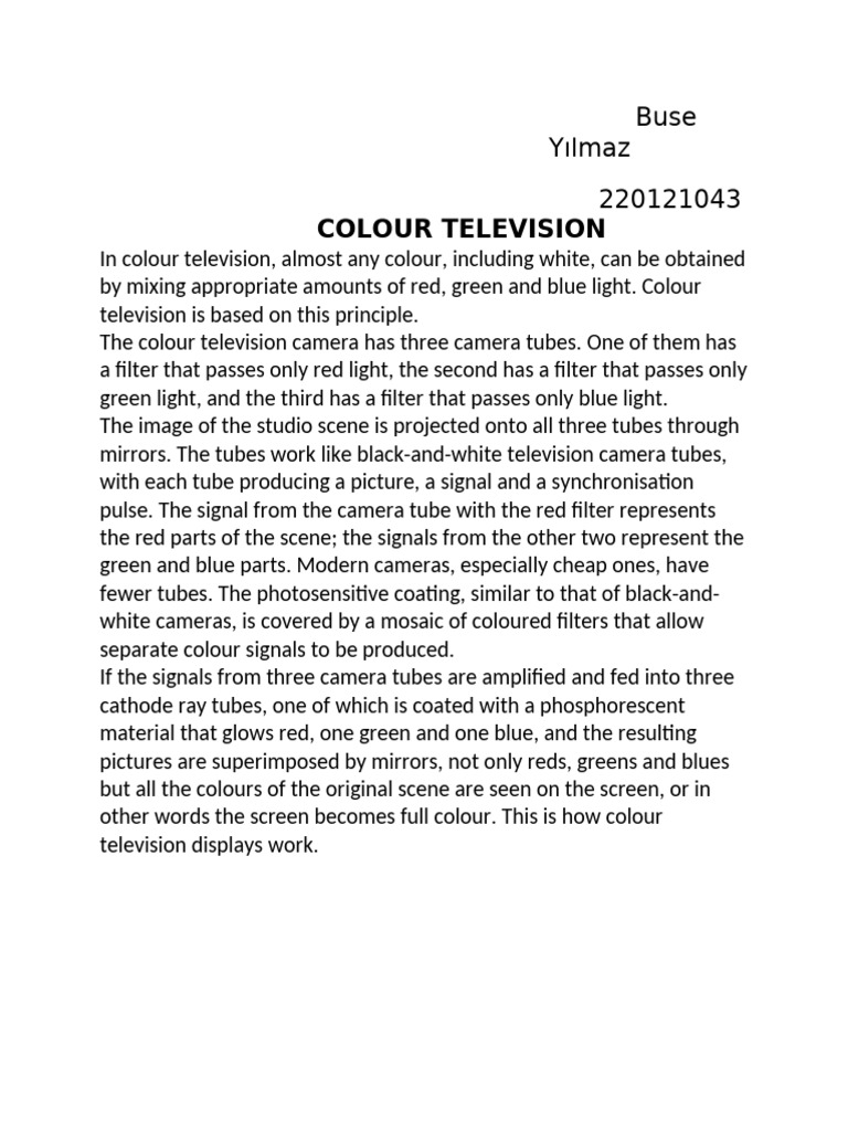 Understanding Colour Television Technology | PDF