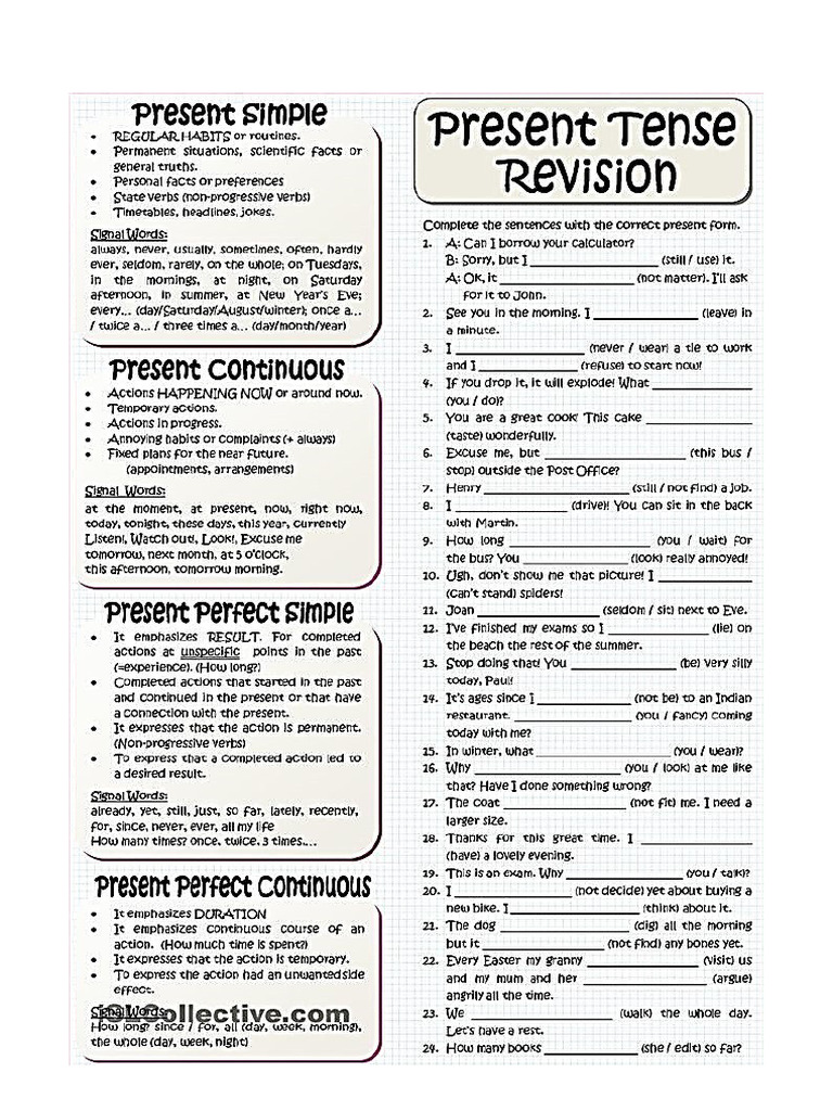 Present Tenses | PDF