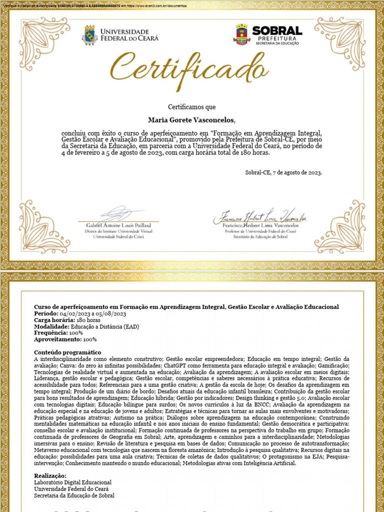 Certificados Compactados Compressed | PDF | Pedagogia | Tecnologia educacional