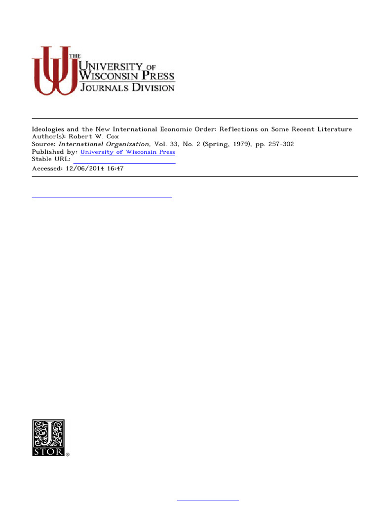 Cox, R | PDF | Economics | Economies
