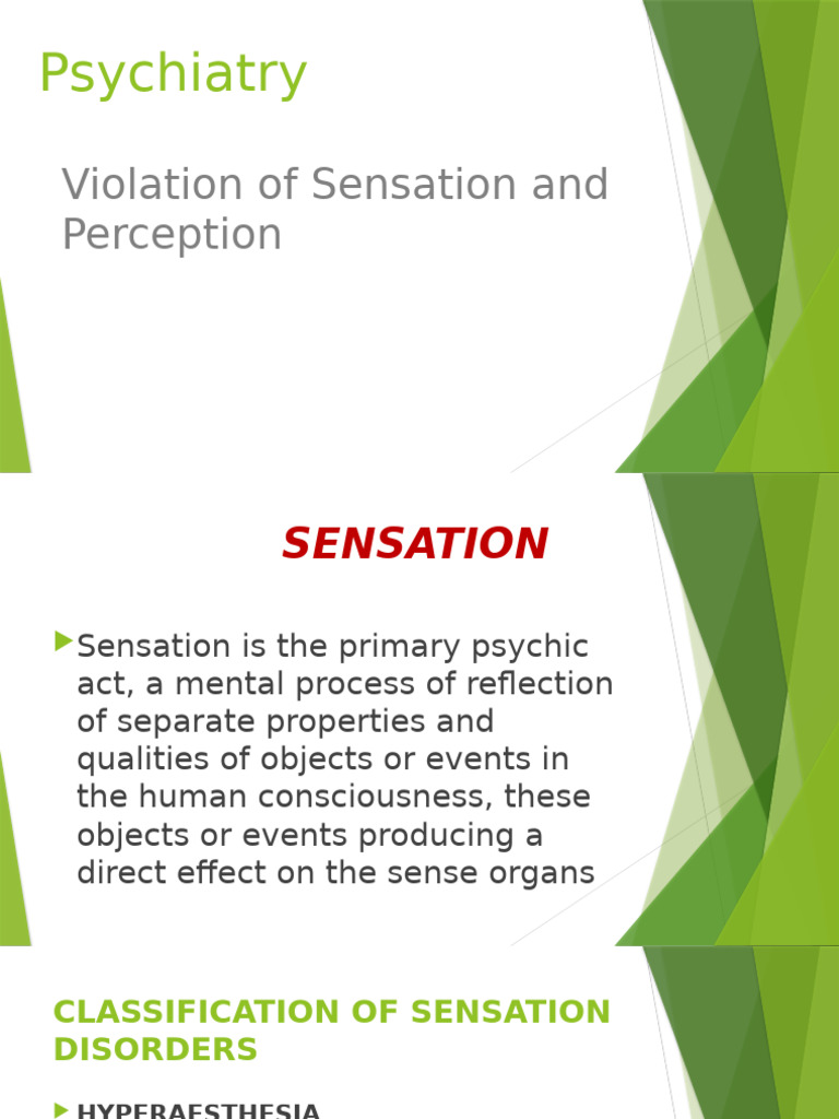 Sensation and Perception Disorders in Psychiatry | PDF | Hallucination ...