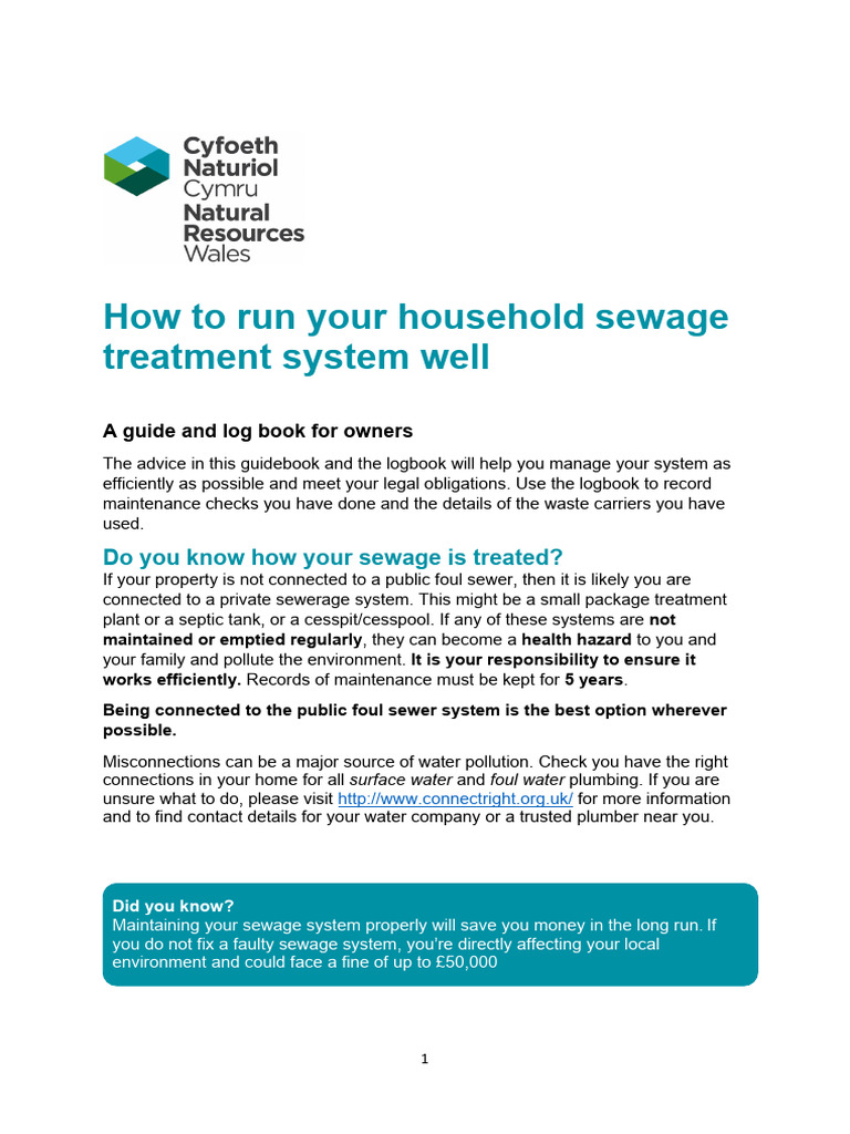 Effective Household Sewage System Management | PDF | Septic Tank ...
