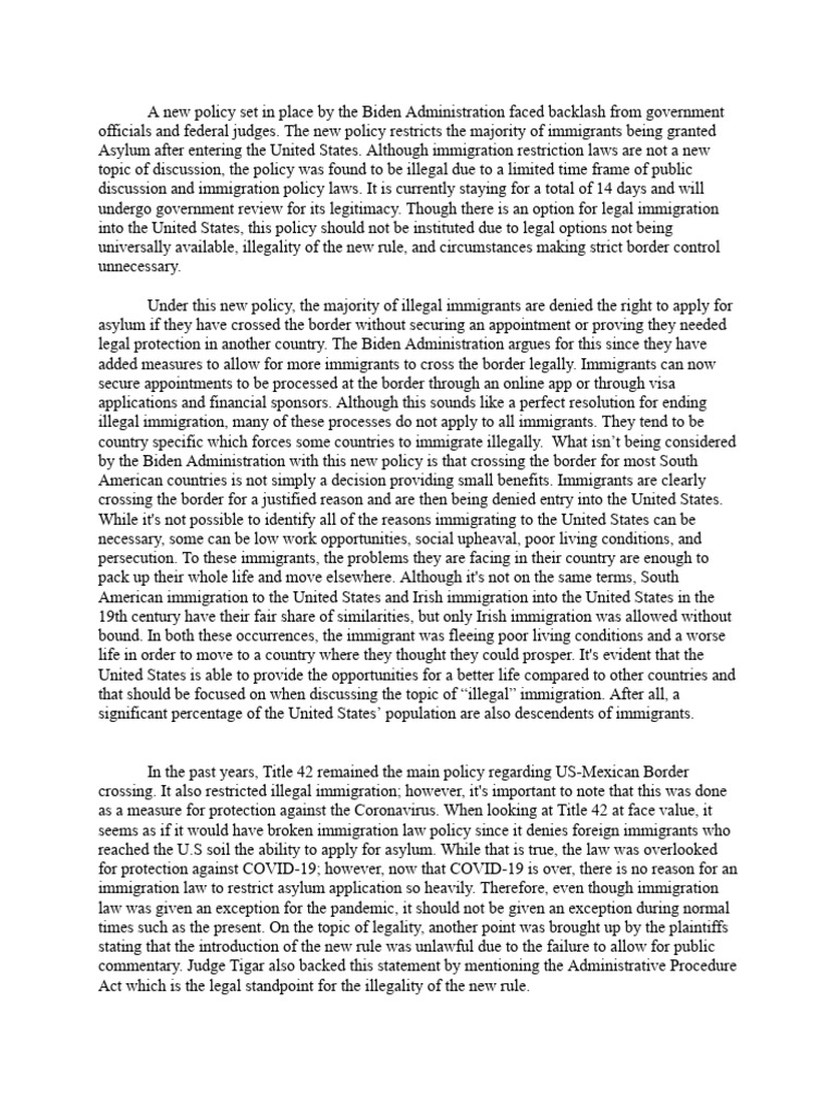 Annotated-Immigration Essay | PDF | Immigration | Immigration To The ...