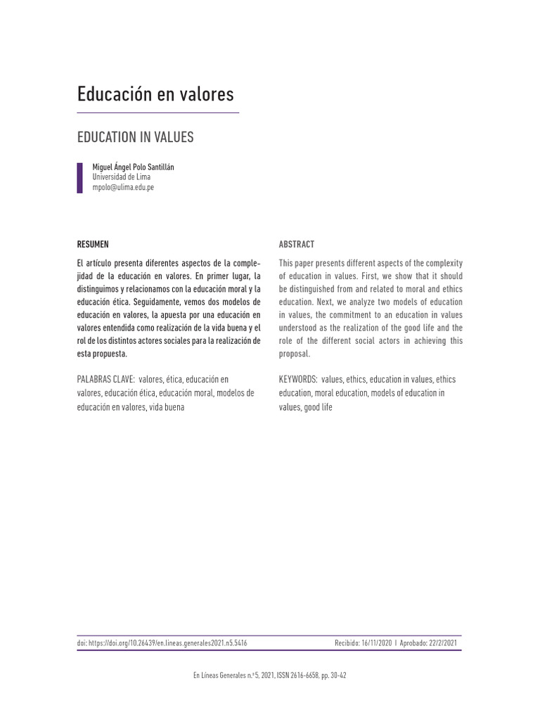 Educacion en Valores | PDF | Moralidad | Sicología