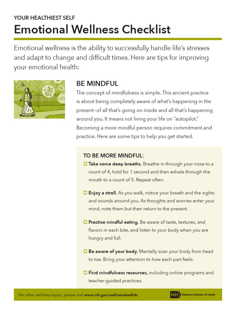 emotional-wellness-be-mindful-checklist-2 | PDF