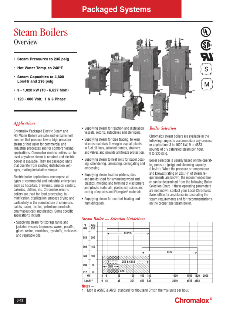 Electric-Steam-Boiler Cromalox | PDF | Boiler | Steam