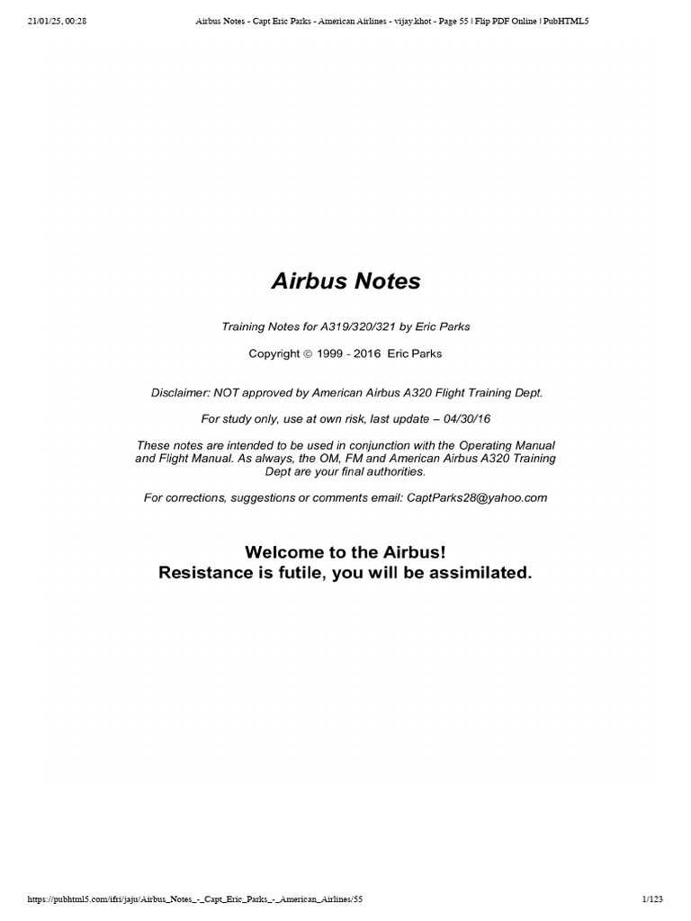 Airbus Notes by Capt Eric Parks | PDF | American Airlines | Aviation
