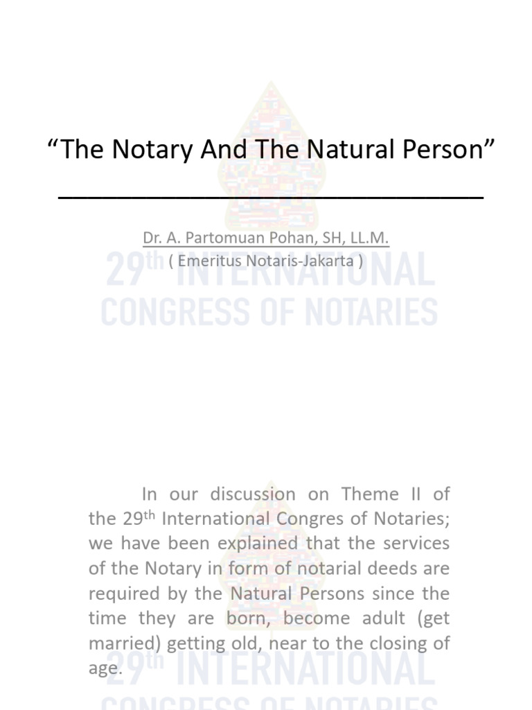 The Notary and The Natural Person | PDF | Notary Public