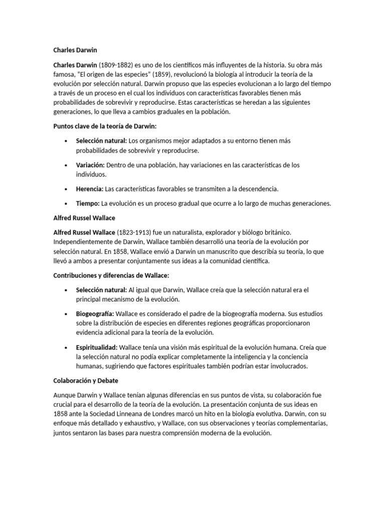 Charles Darwin JAGSMX | PDF | Evolución | Alfred Russel Wallace