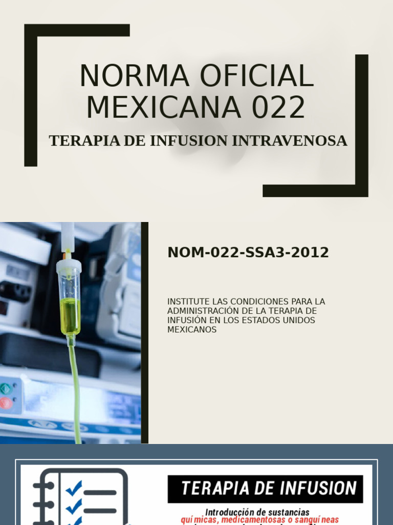 Norma O22 Terapia de Infusion | PDF