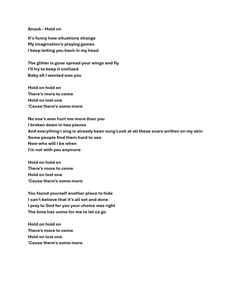 Anouk - Hold On | PDF
