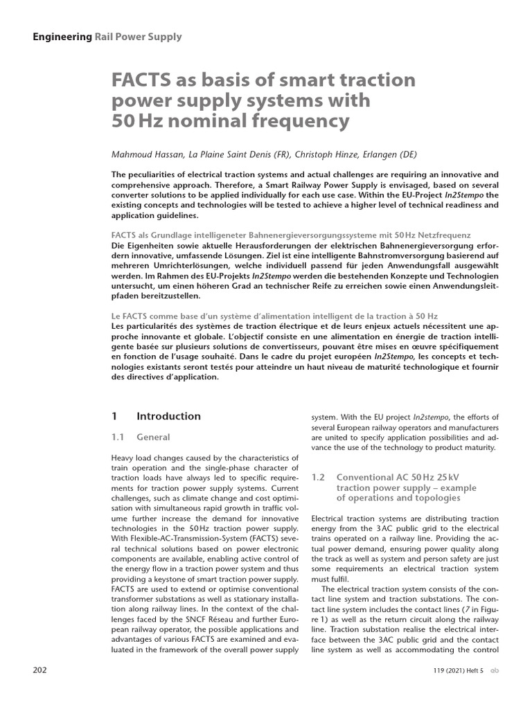 Siemens Mobility Facts As Basis Of Smart Traction Power Supply Systems Eb Technicalarticle En