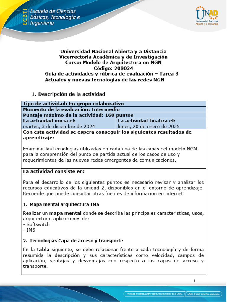 Guía de Actividades en Redes NGN | PDF | 4 G | Lte (Telecomunicaciones)