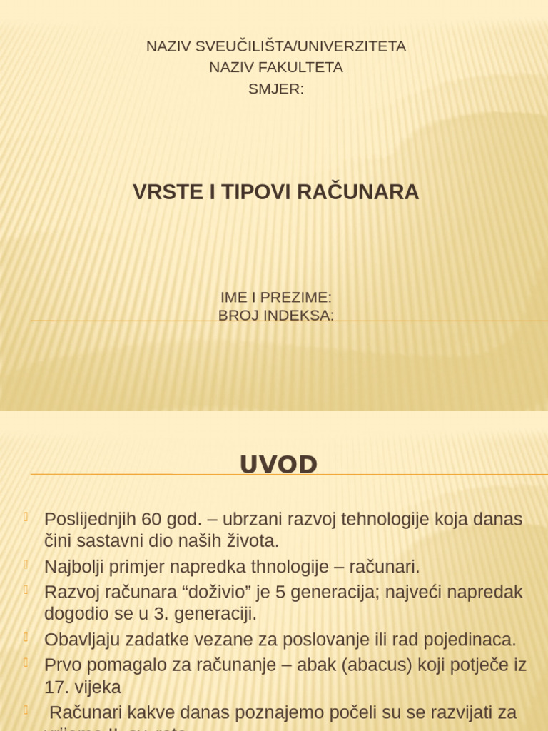 Vrste i tipovi racunara | PDF