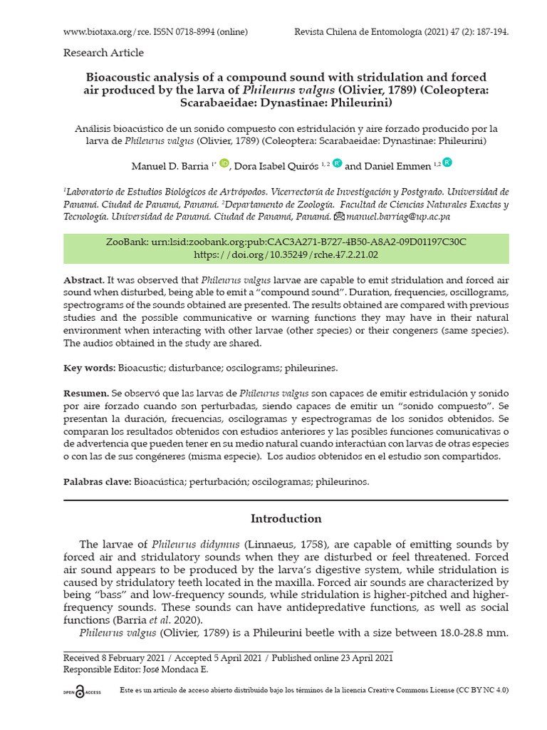 Barria - Et - Al - 2021 - Bioacoustic Analysis of A Compound Sound With ...