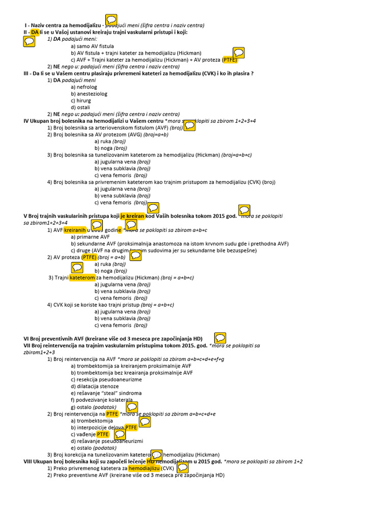 Upitnik - Vaskularni - PRIMER 2 | PDF