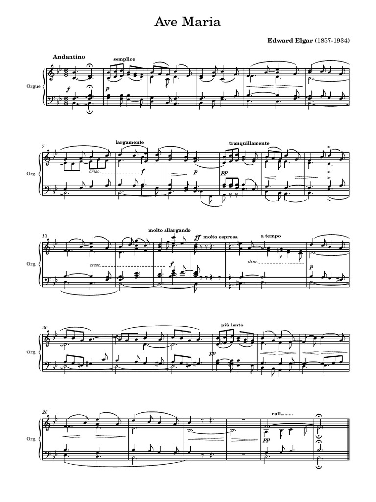 Elgar Ave Maria Acc Orgue | PDF | Musical Forms | Elements Of Music