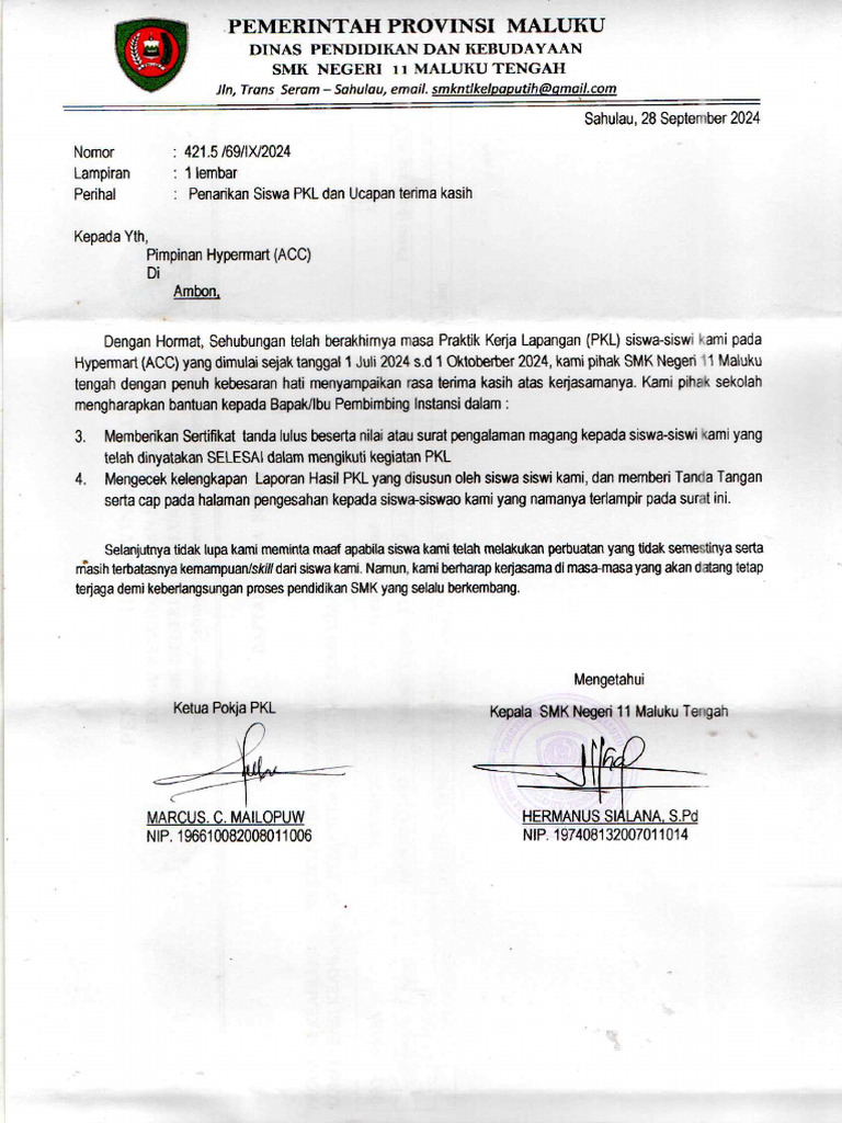 Surat Penarikan Hypermart ACC | PDF