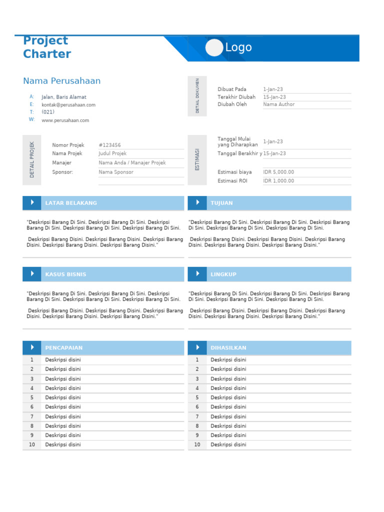 Project Charter Document Overview | PDF