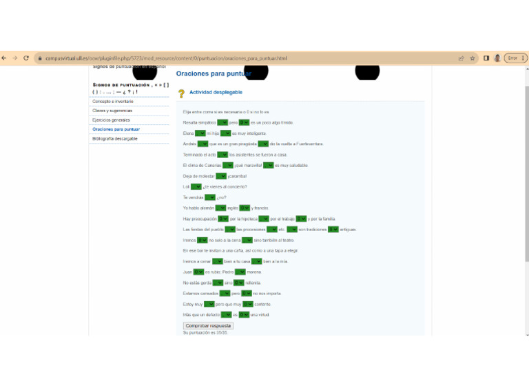 Trabajo Semanal - Oraciones para Puntuar | PDF