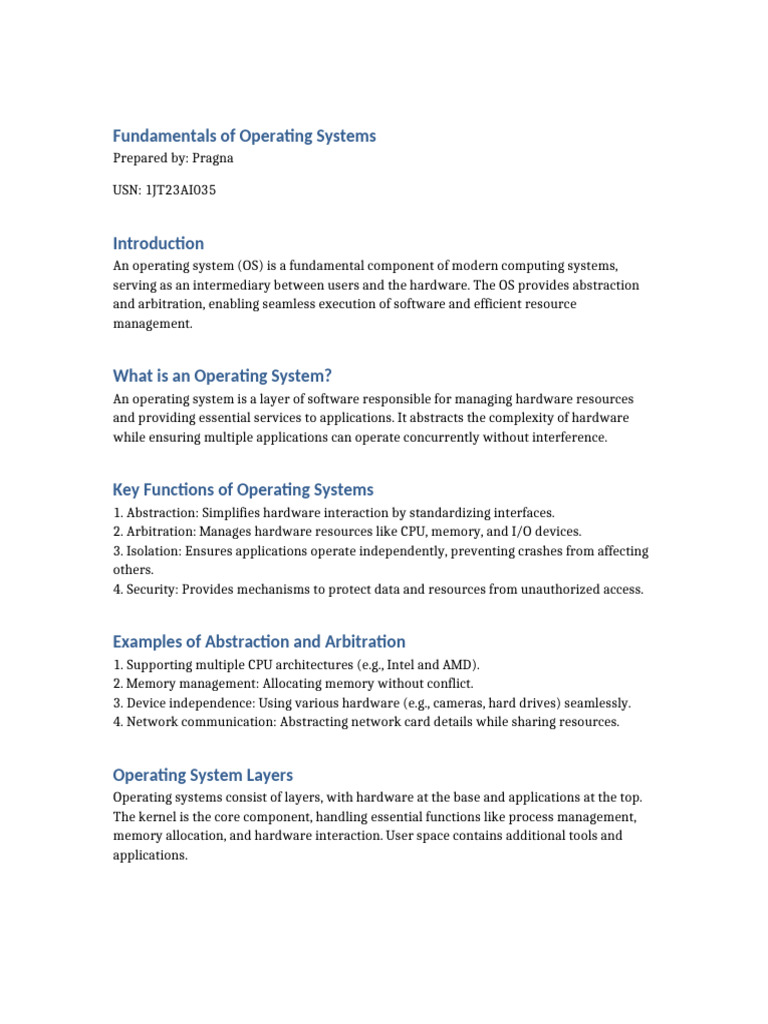 Operating Systems Report Pragne Expanded Updated | PDF | Operating System | File System