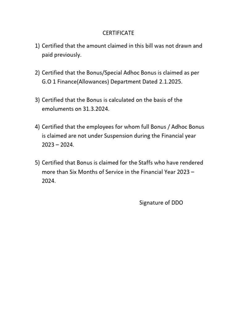 Rajasthan Bonus Certificate 2025 | PDF