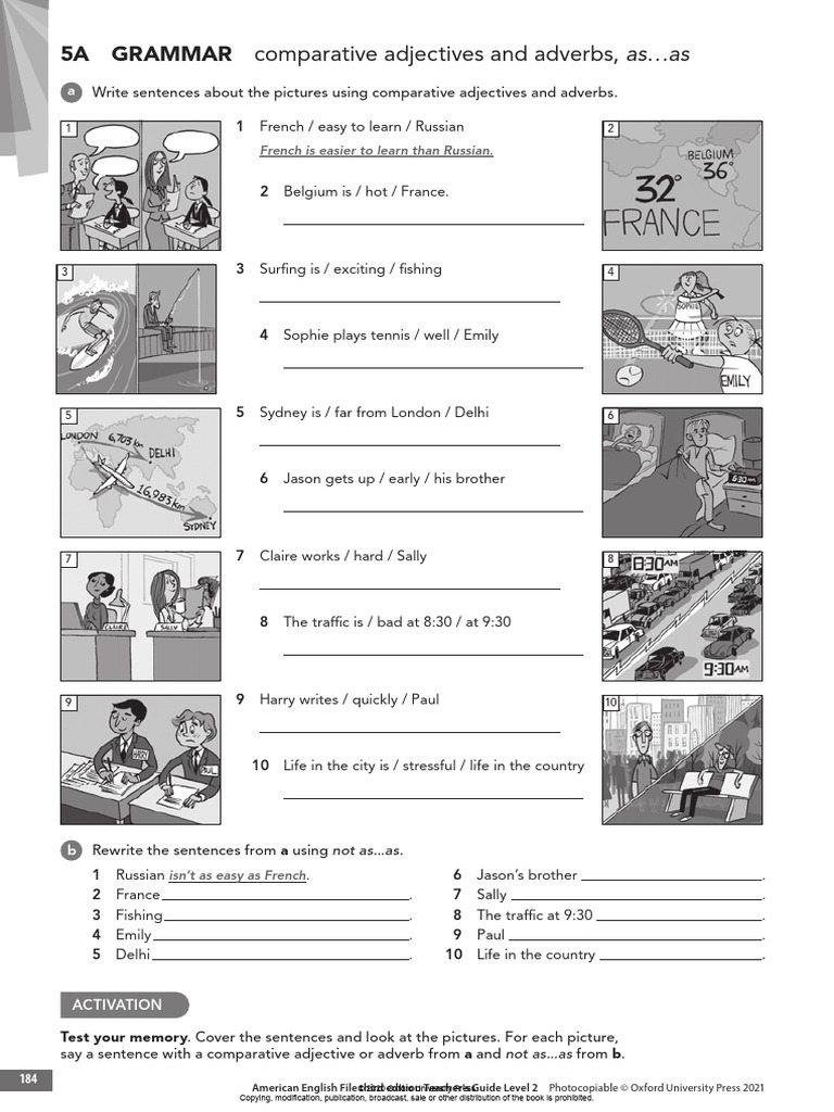Comparative and Superlative Grammar Exercises | PDF | English Language ...