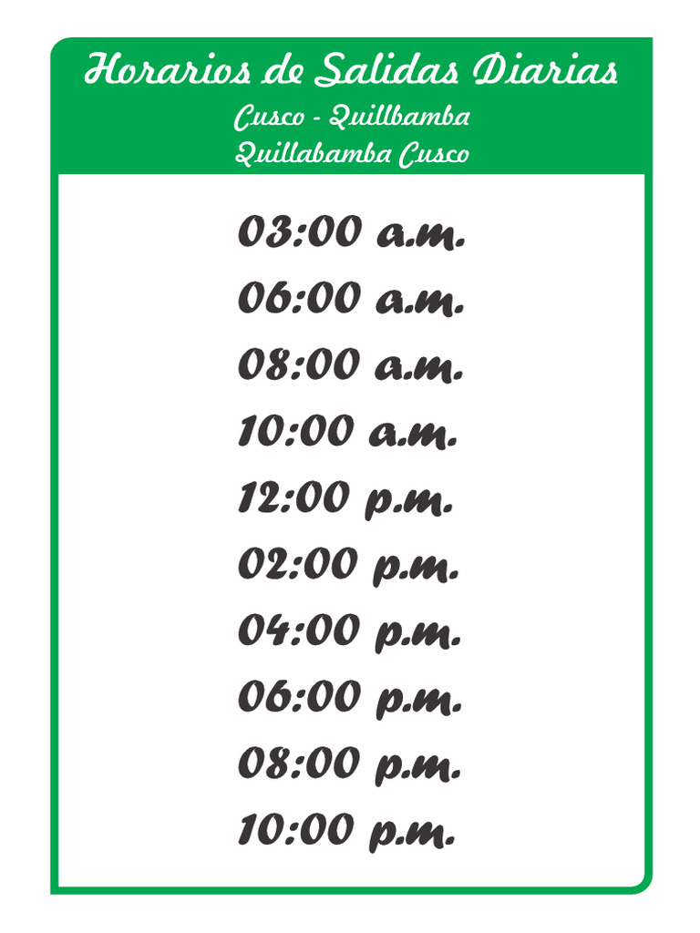 Horarios Kintu | PDF
