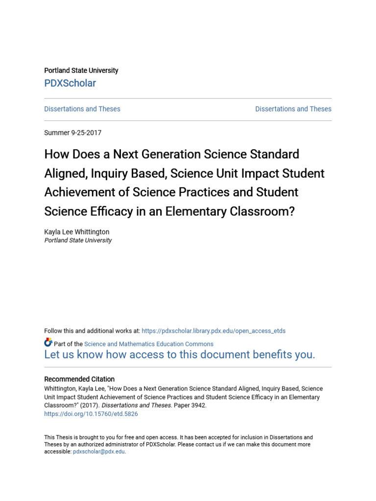 How Does A Next Generation Science Standard Aligned Inquiry Base | PDF | Thesis | Creativity