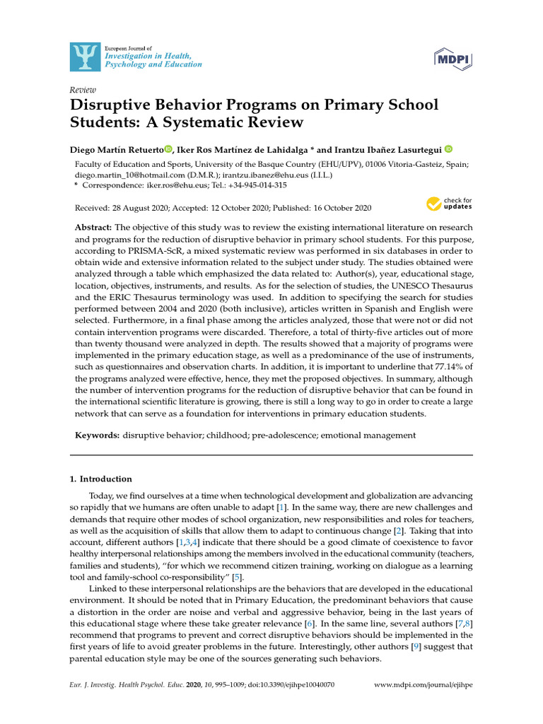 Disruptive Behavior Programs in Schools | PDF | Bullying | Juvenile ...