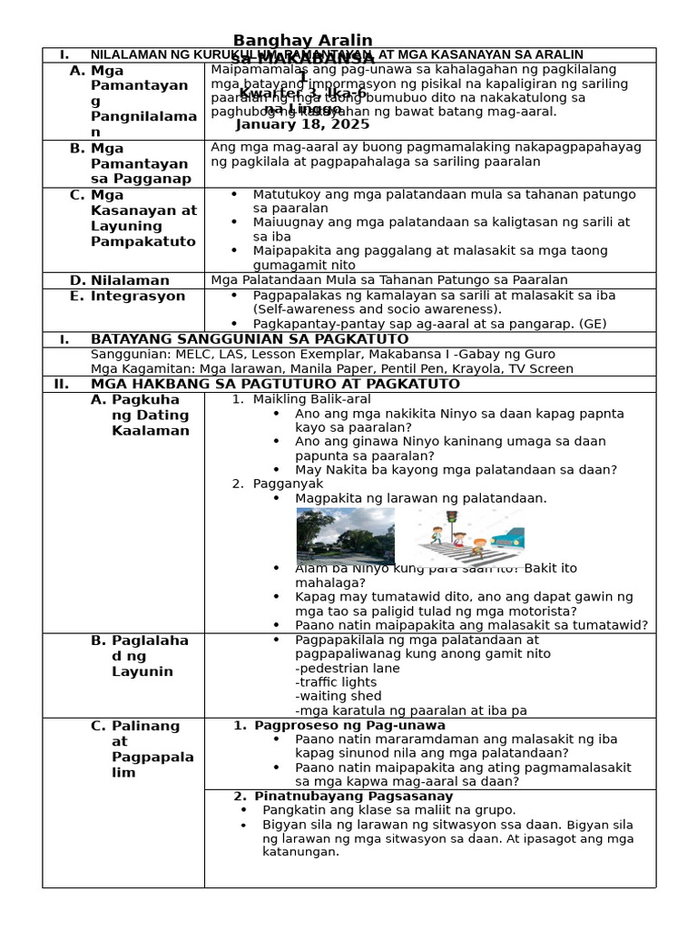 Daily Lesson Plan Sa MAKABANSA 1, Q3-W6 | PDF