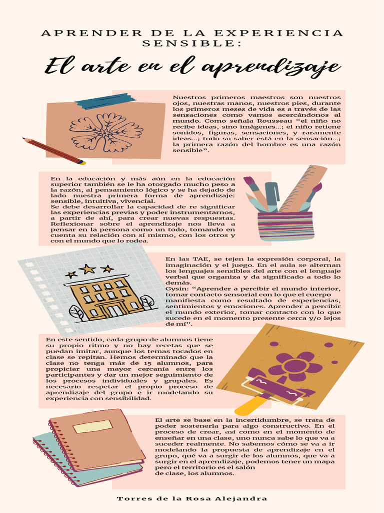 Aprender de La Experiencia Sensible El Arte en El Aprendizaje | PDF ...