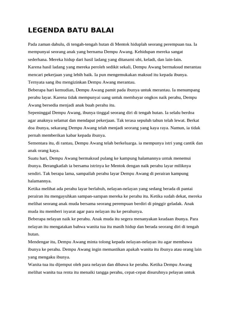 BS Legenda Batu Balai | PDF