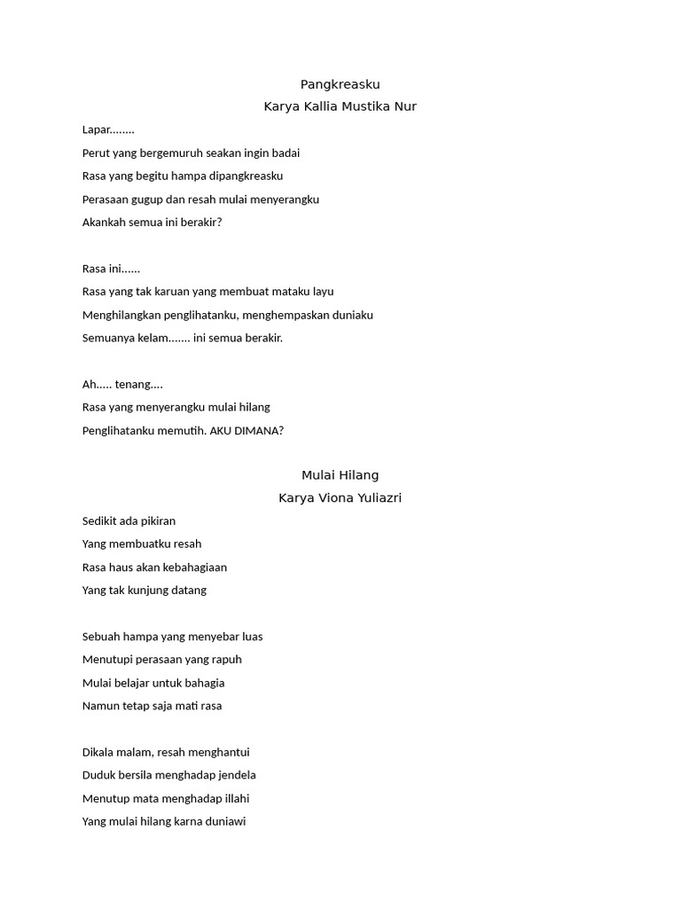 Kumpulan Puisi Rakyat 10 ANIMASI 2 | PDF