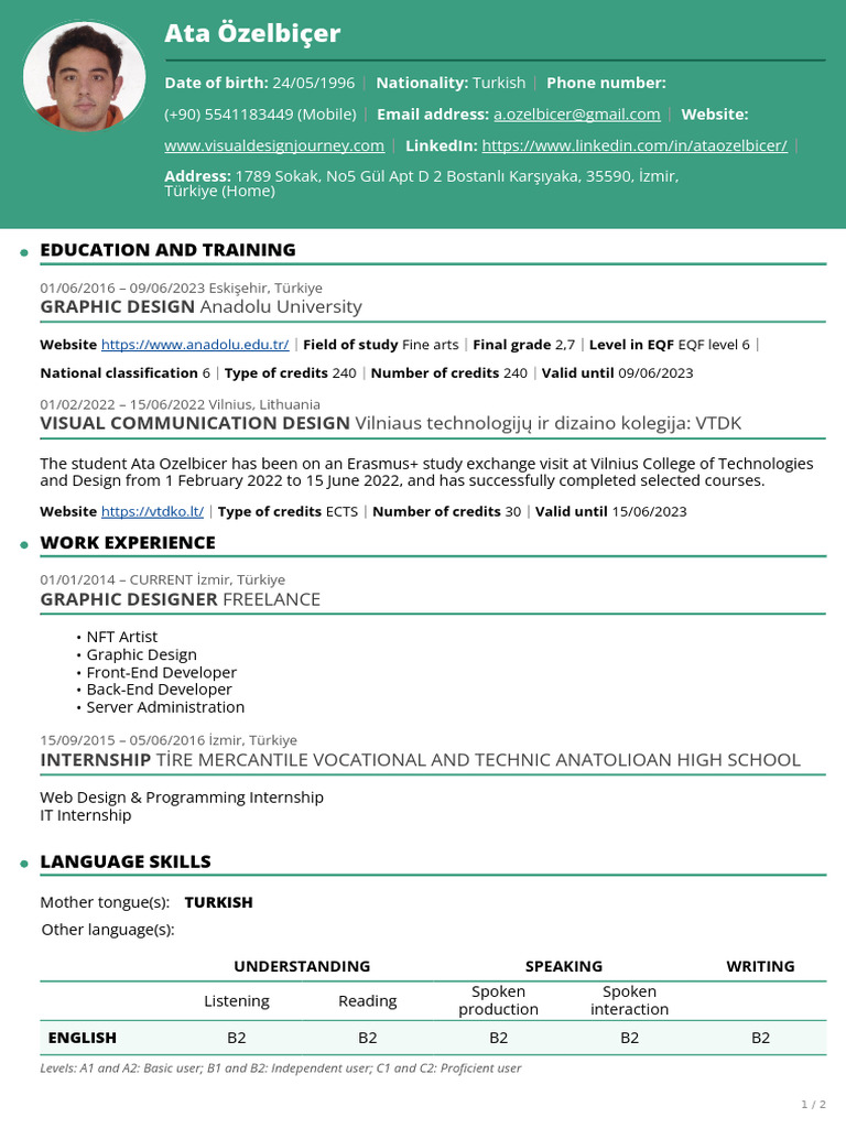 Ata-Özelbiçer-_-CV-Resume | PDF | Computing | Software