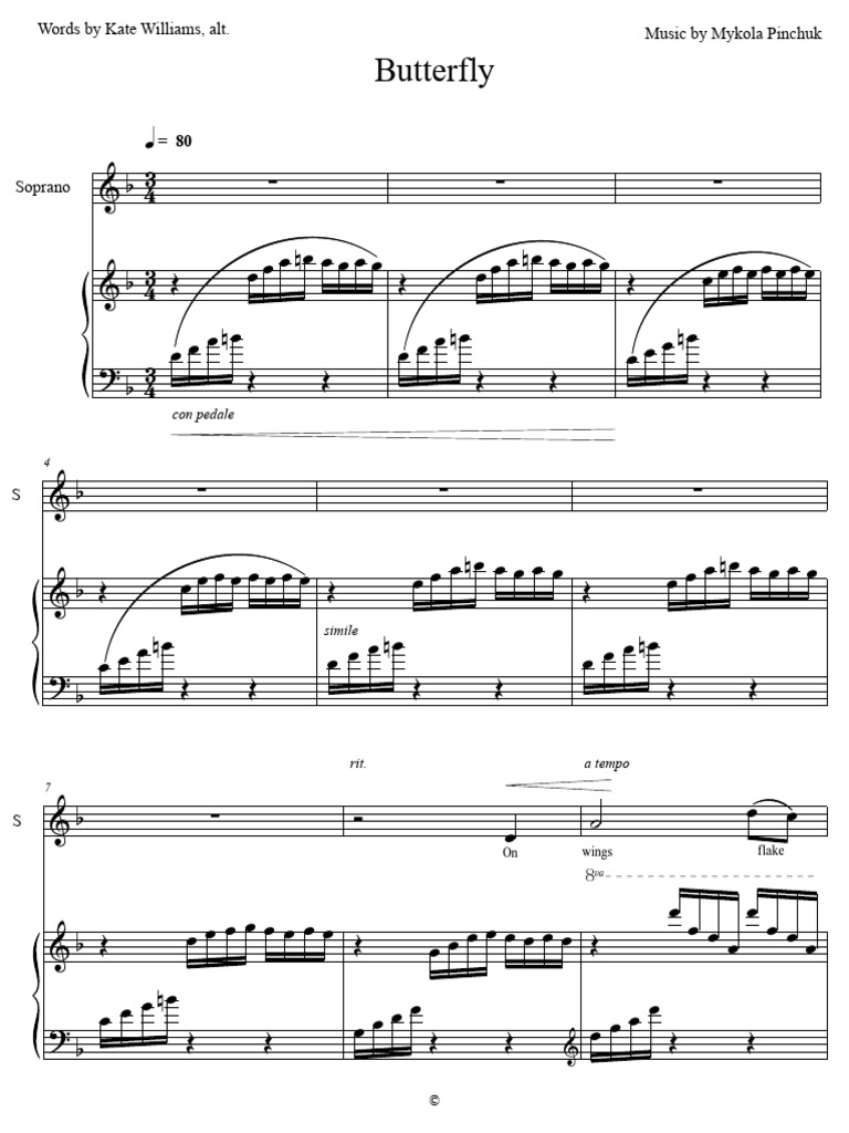 Butterfly Vocal With Accompaniment | PDF