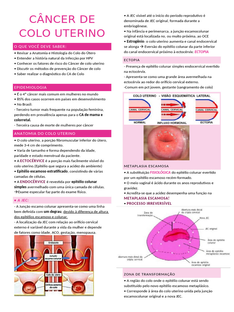 Câncer de Colo Uterino: Fatores e Diagnóstico | PDF | Câncer cervical ...
