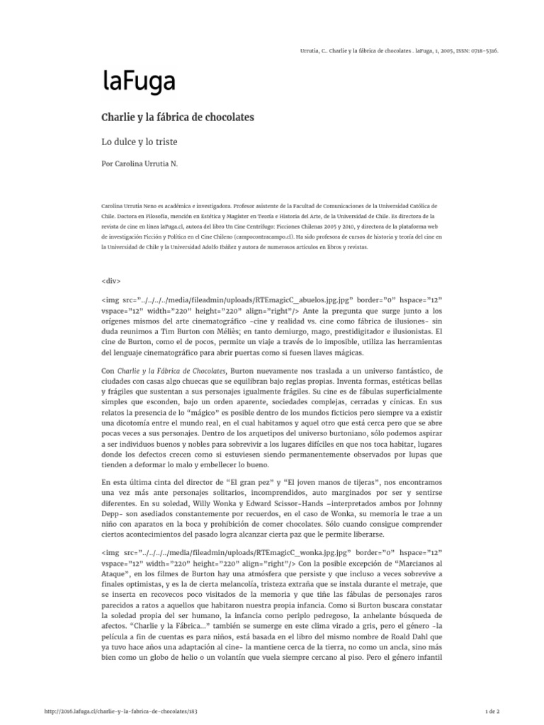 Charlie y La Fabrica de Chocolates | PDF