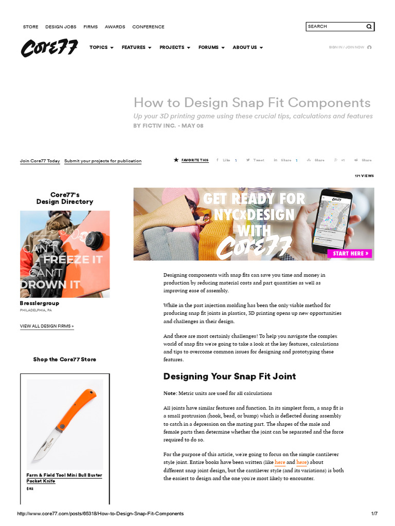 How to Design Snap Fit Components - Core77 | PDF | Deformation ...