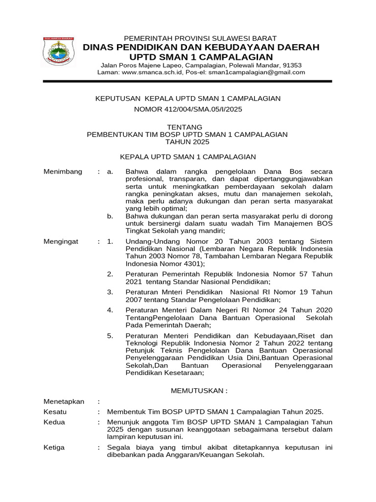 SK Tim Bosp 2025 | PDF