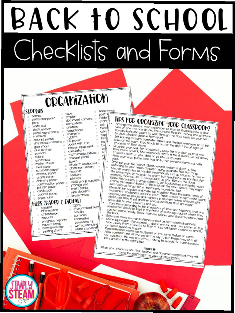 Back To School Checklist | PDF | Computer File | Classroom