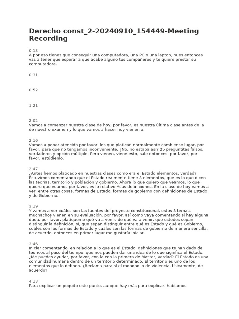Derecho Const 2 20240910 154449 Meeting Recording Es MX | PDF | Federación | República