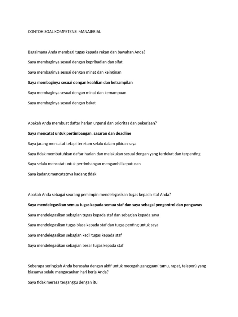 Soal Manajerial Dan Sosio | PDF