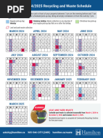 Bin Collection Calendar 2025 | PDF | Waste Management | Waste