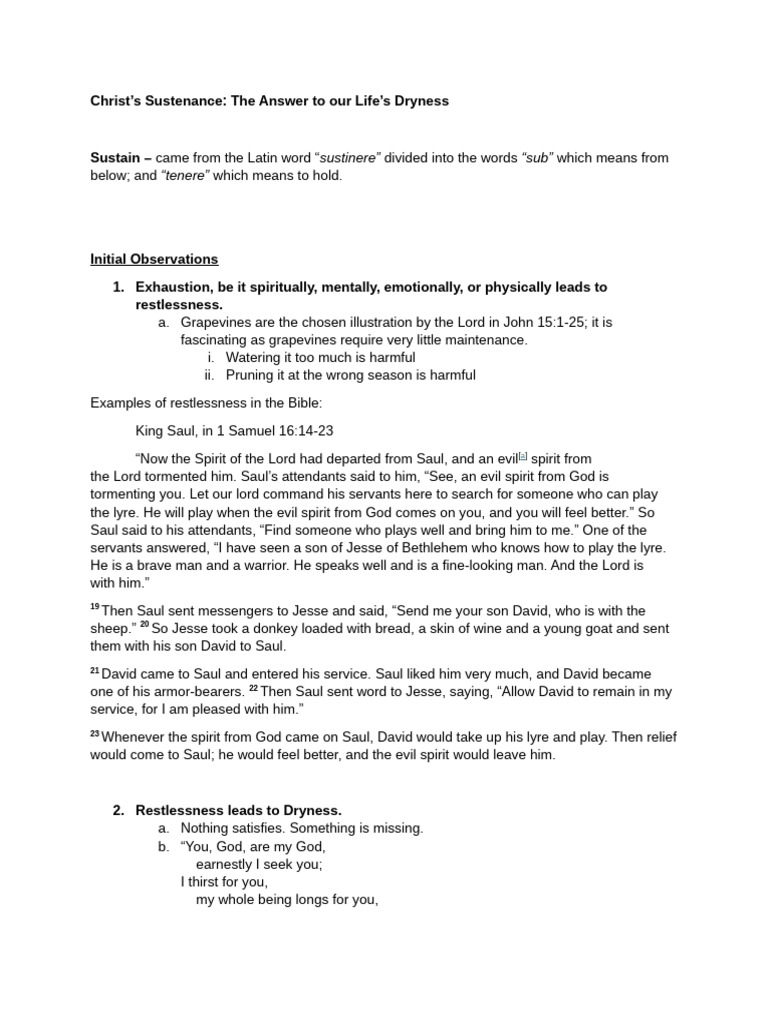 Christ's Sustenance | PDF | Books Of Kings | Elijah