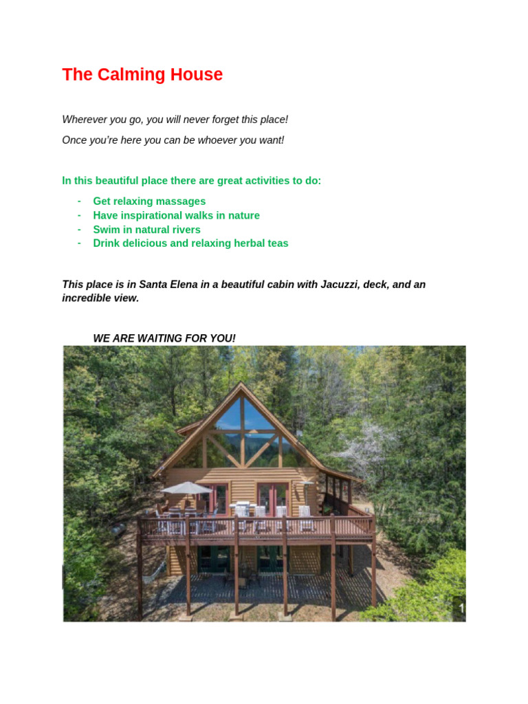 The Calming House Example | PDF