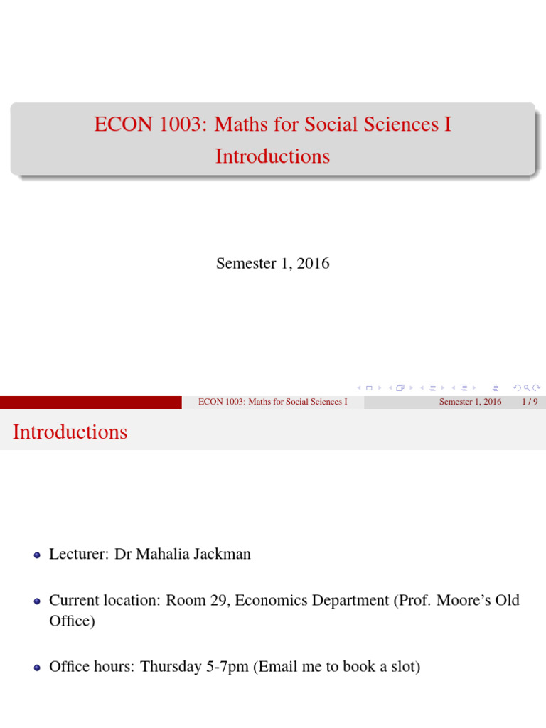 Econ 1003 Intro | PDF
